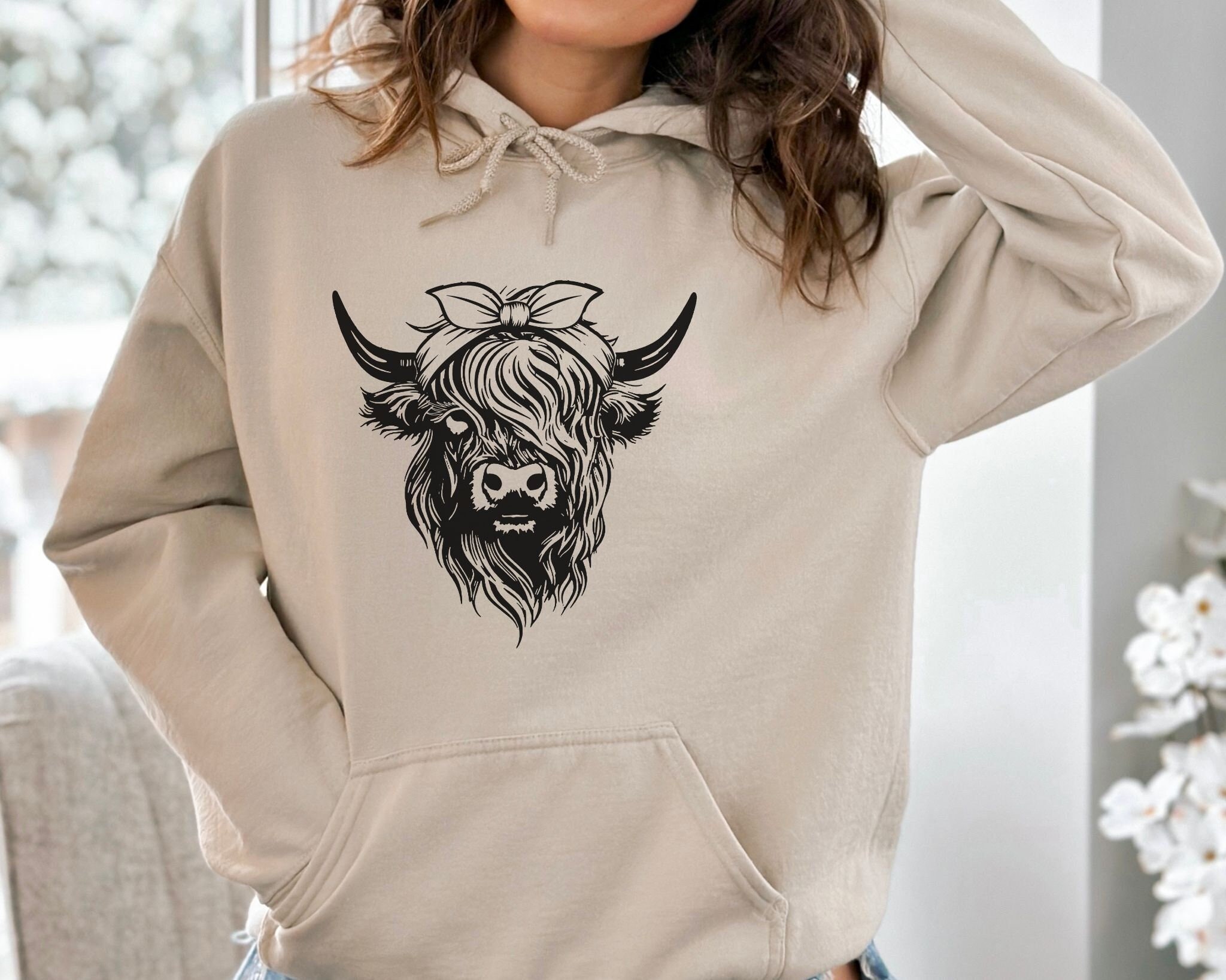 Cow Hoodie Highland Cow Hoodie Country Hoodie Western - Etsy