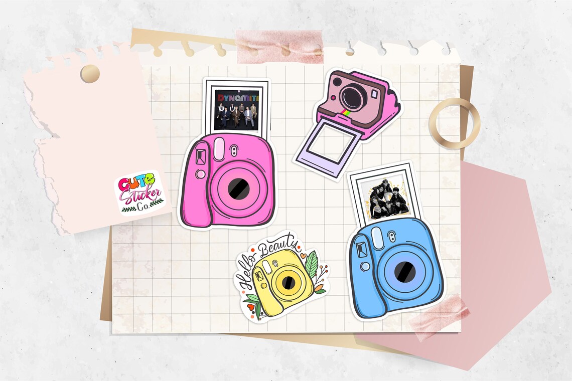 Instax marco sticker pack / moda pegatina / impermeable / | Etsy