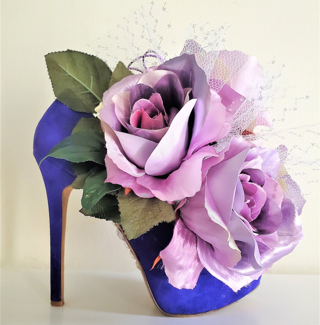 Purple Stiletto With Purple Metallic Roses Stiletto Centerpiece for ...