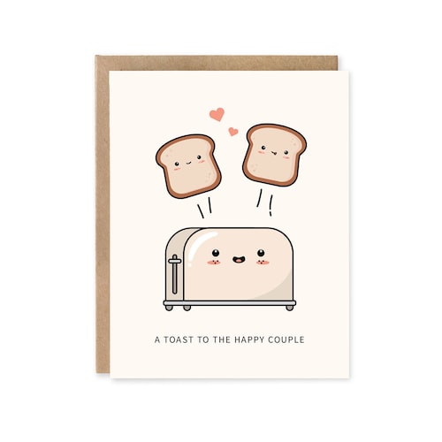 Retro Toaster Wedding Card A Toast to the Newlyweds - Etsy