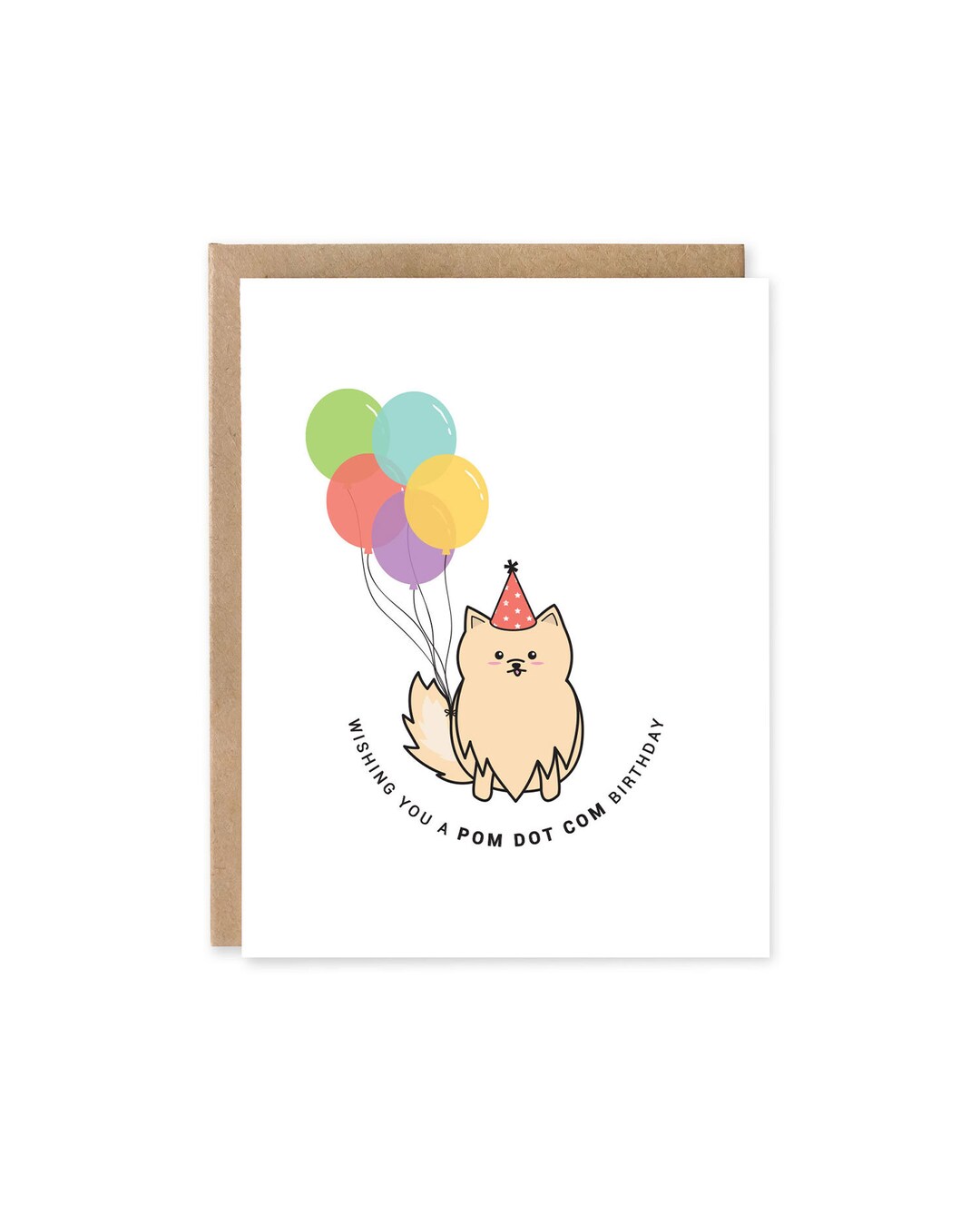 Pom Dot Com Birthday // Punny Birthday Card - Punny Greeting Card ...