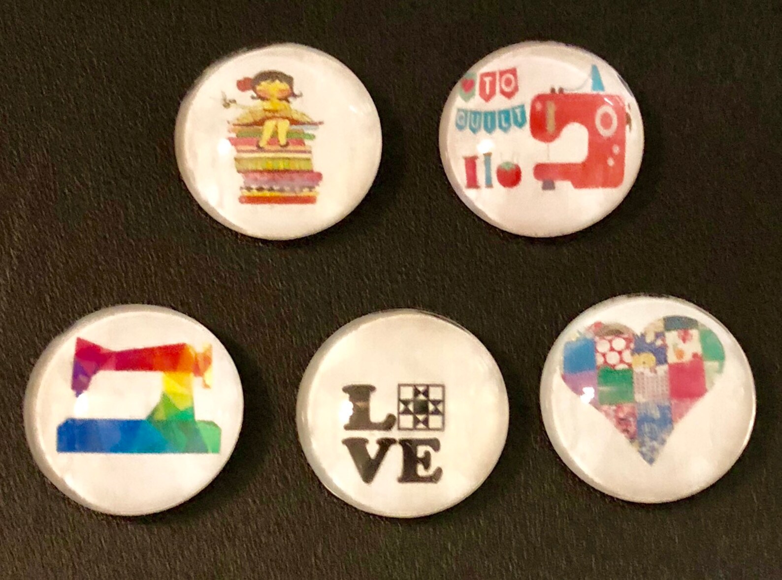 Glass Magnet Set Quilting Magnets Sewing Magnets Quilter | Etsy