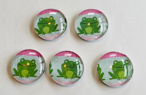 Frog magnets set of 5 glass frog magnets frog home decor | Etsy