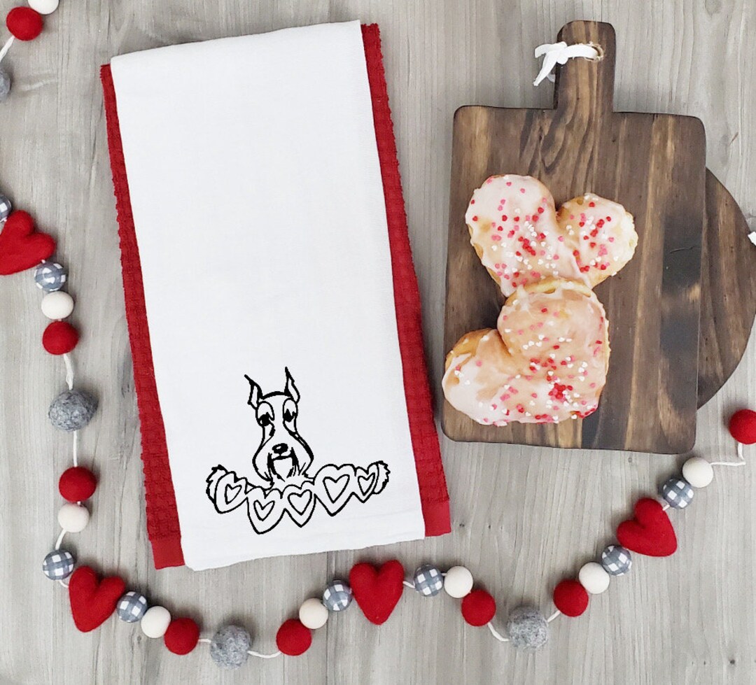 Schnauzer Kitchen Towel, Home Dog Gift, Schnauzer Kitchen Towel ...