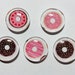 Donut Magnets, Set of Five Donut Magnets, Donut Glass Magnets, Donut ...