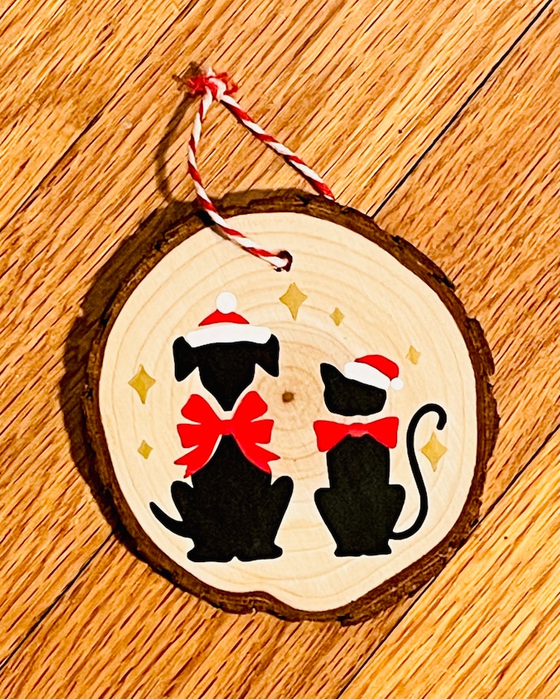 Dog and Cat Ornament, Dog and Cat Christmas Ornament, Cat and Dog ...