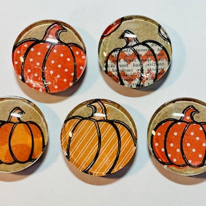 Pumpkin Magnet Set Glass Magnet Halloween Magnet Set - Etsy