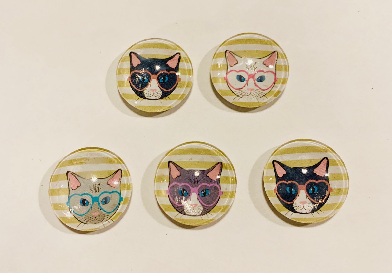 Cat Magnets, Glass Magnets, Cat Gift, Cat Decor, Cat Magnet, Cat ...