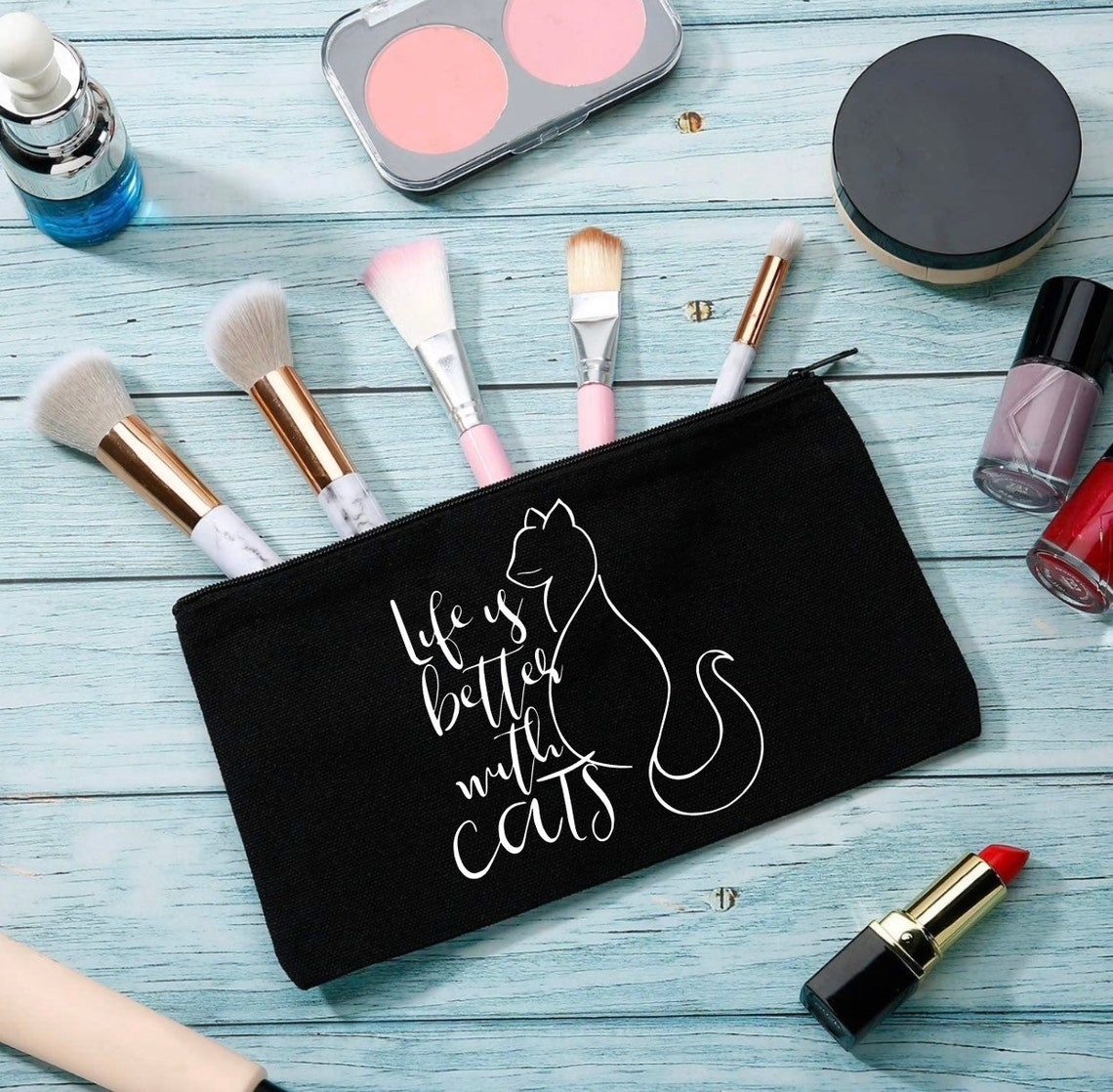 Cat Cosmetic Case Cat Makeup Case Cat Travel Bag Cat | Etsy