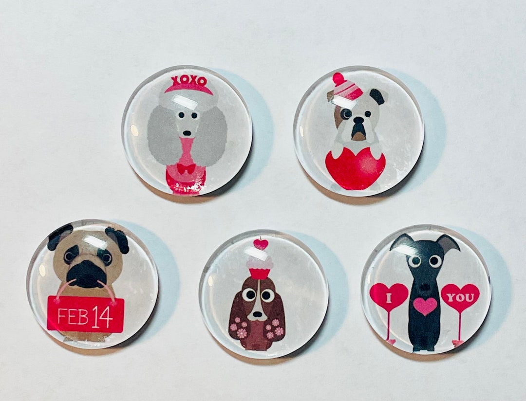 Dog Magnets, Valentine Dog Magnets, Dog Gift, Dog Decor, Dog Magnet ...