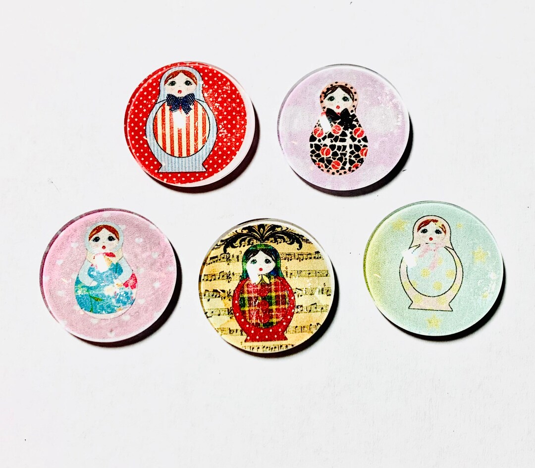 Matryoshka Glass Magnet Set, Russian Nesting Doll Magnets, Matryoshka ...