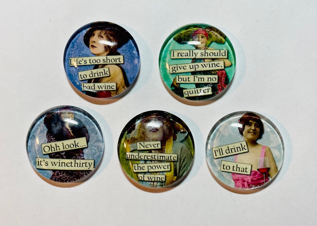 Retro Wine Magnets, Glass Magnet Sets, Wine Magnets, Retro Wine Magnet ...