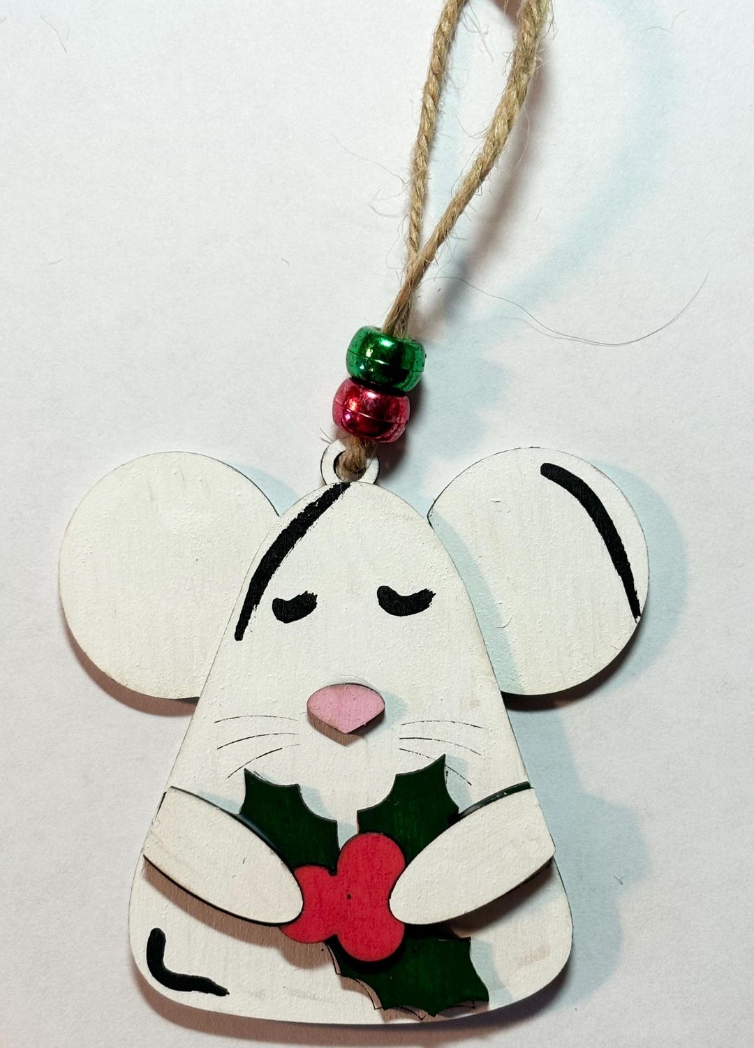 Mouse Handmade Ornament, Mouse Christmas Ornament, Mouse Ornament ...