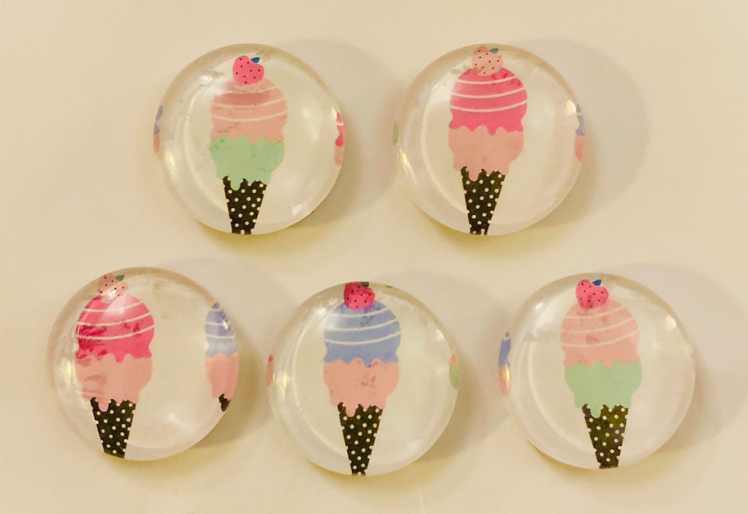 Ice Cream Magnets, Glass Magnets, Ice Cream, Ice Cream Magnet Set ...