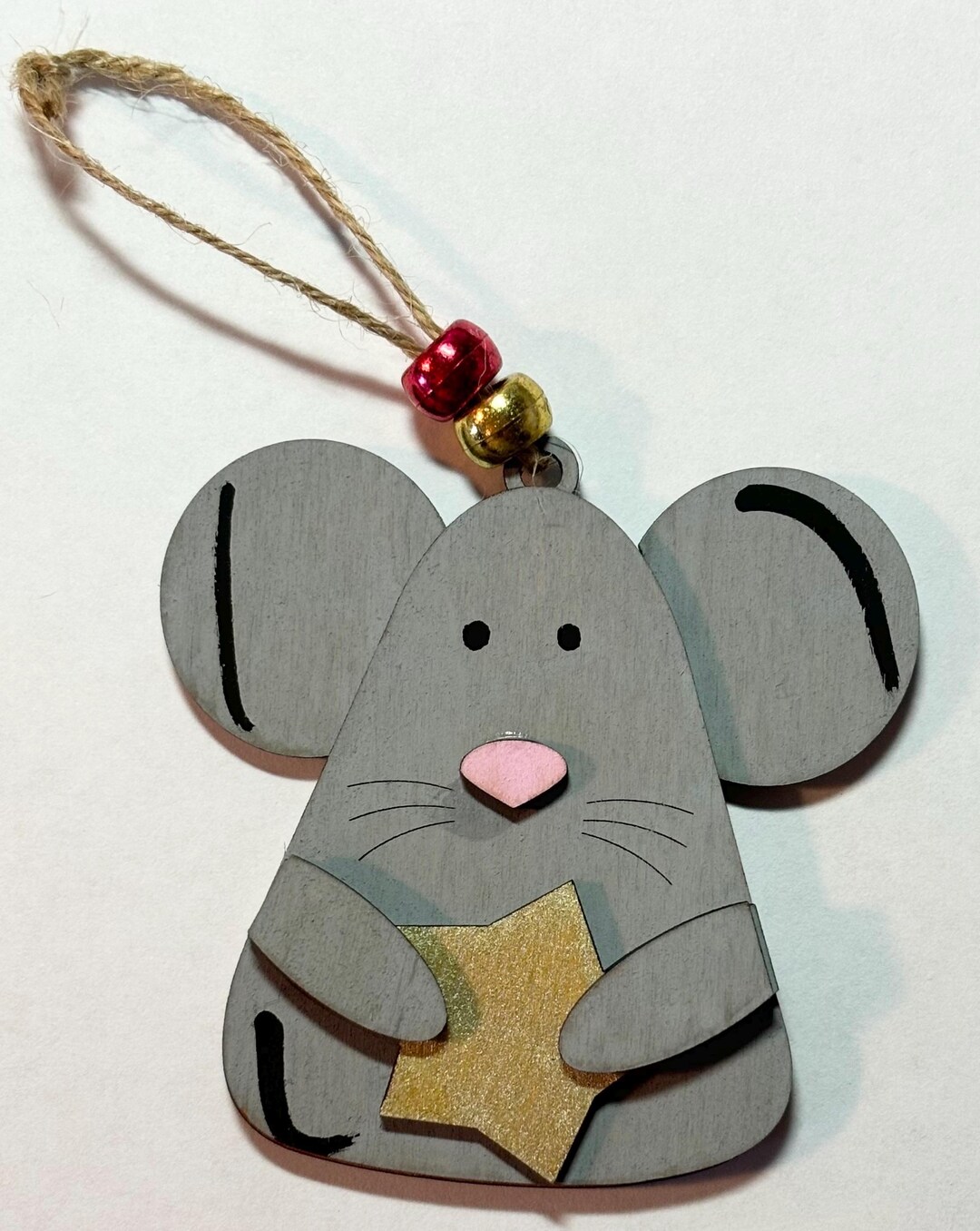 Mouse Handmade Ornament, Mouse Christmas Ornament, Mouse Ornament ...