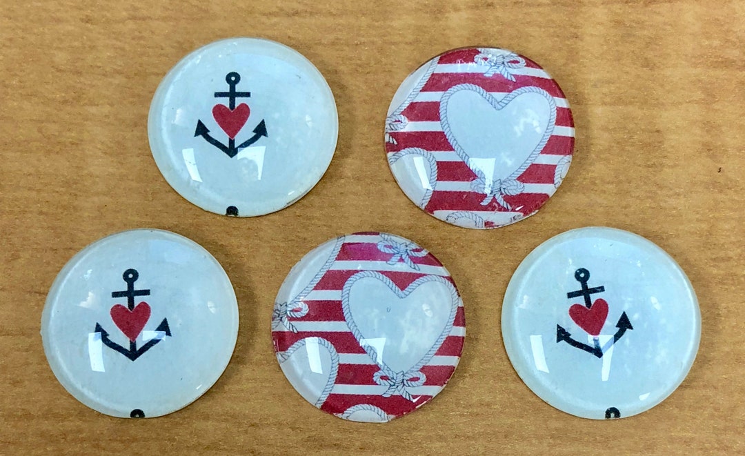 Valentine Magnets, Glass Magnets, Heart Magnet Set, Glass Magnet ...