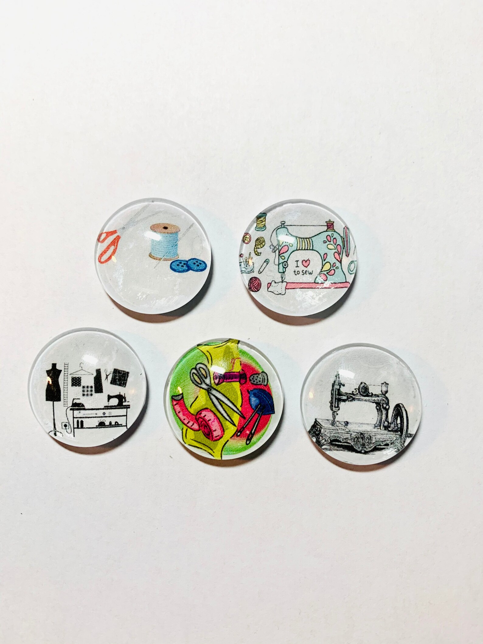 Glass Magnet Set Sewing Magnet Set Quilting Magnets Sewing - Etsy