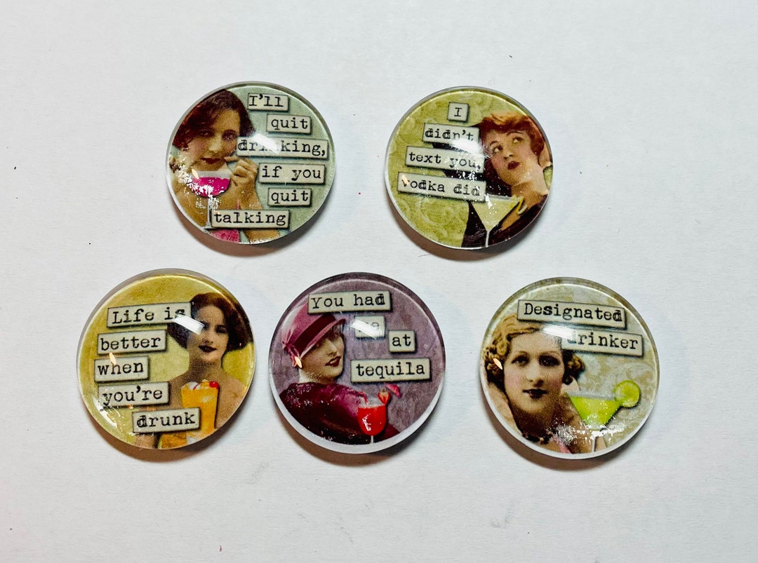 Retro Funny Drinking Magnets, Glass Magnets, Retro Women Magnets ...