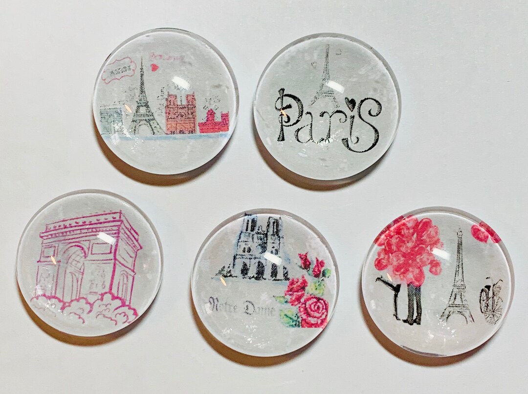 Paris Magnets Glass Magnet Sets Paris Magnets Paris Magnet - Etsy