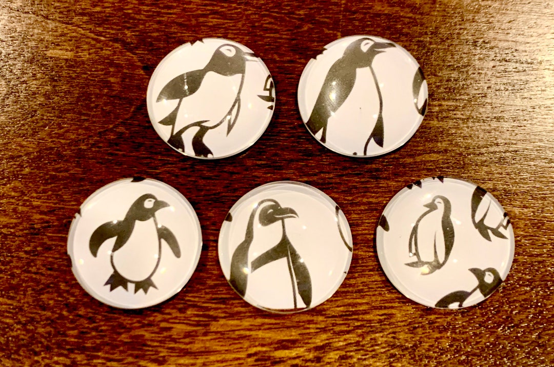 Penguin Magnets, Glass Magnets, Penguin Gift, Penguin Decor, Penguin ...