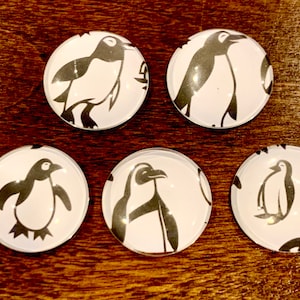 Penguin Magnets, Glass Magnets, Penguin Gift, Penguin Decor, Penguin ...