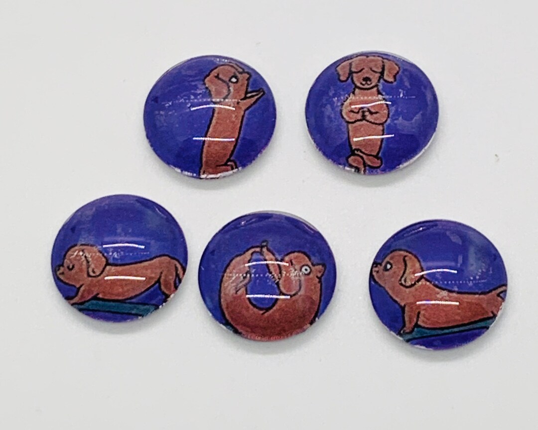 Dachshund Magnet Set, Dachshund Gift Yoga Dogs, Set of 5 Dachshund ...