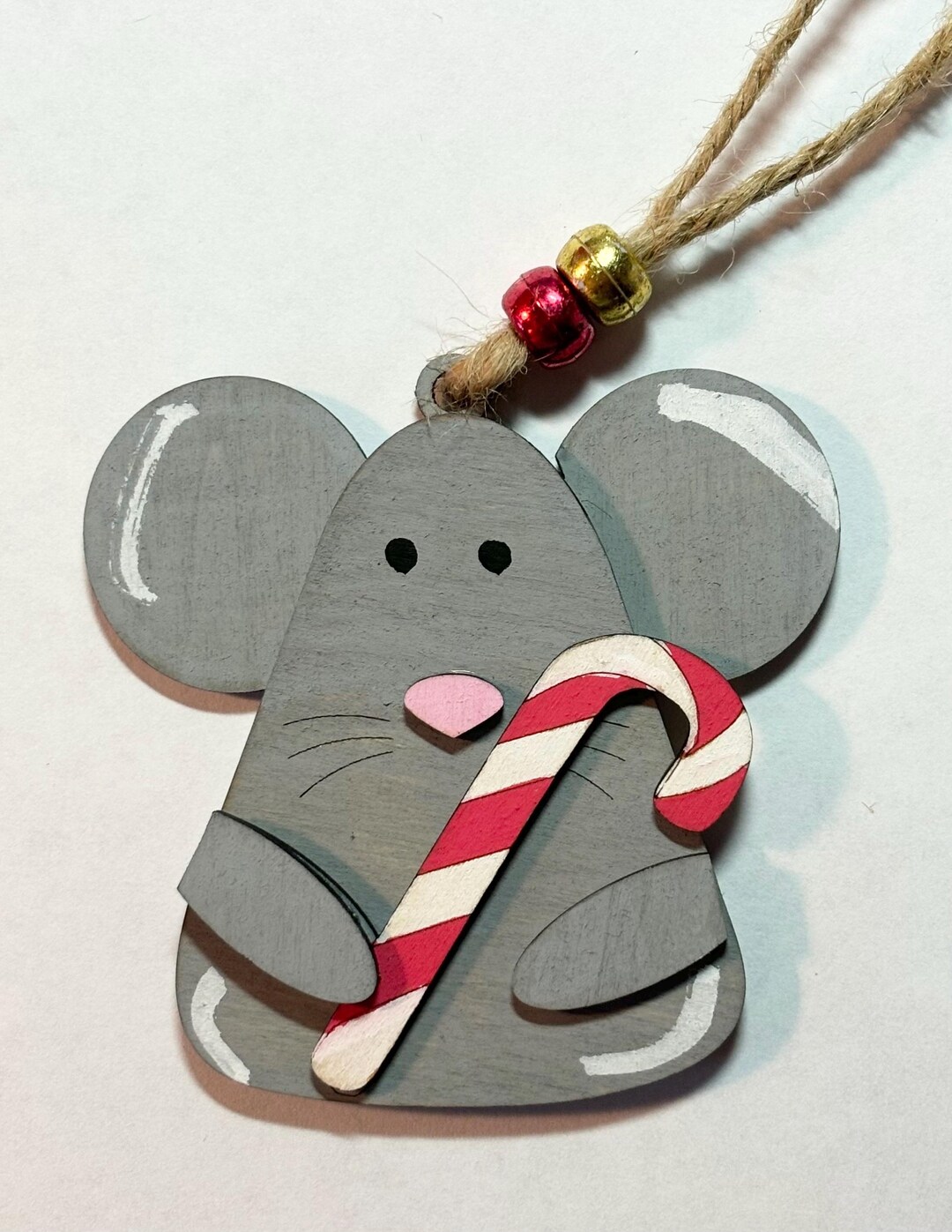 Mouse Handmade Ornament, Mouse Christmas Ornament, Mouse Ornament ...