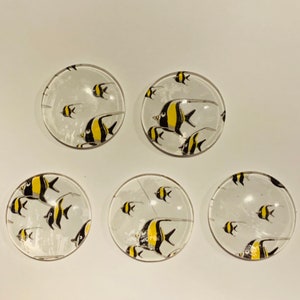 Fish Magnets, Set of 5 Glass Angel Fish Magnets, Fish Home Decor ...