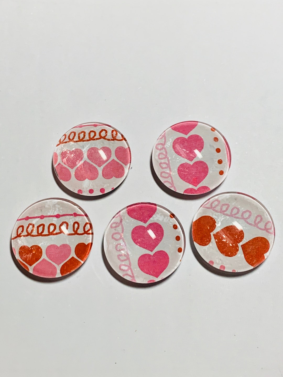 Valentine Magnets, Glass Magnets, Heart Magnet Set, Glass Magnet ...