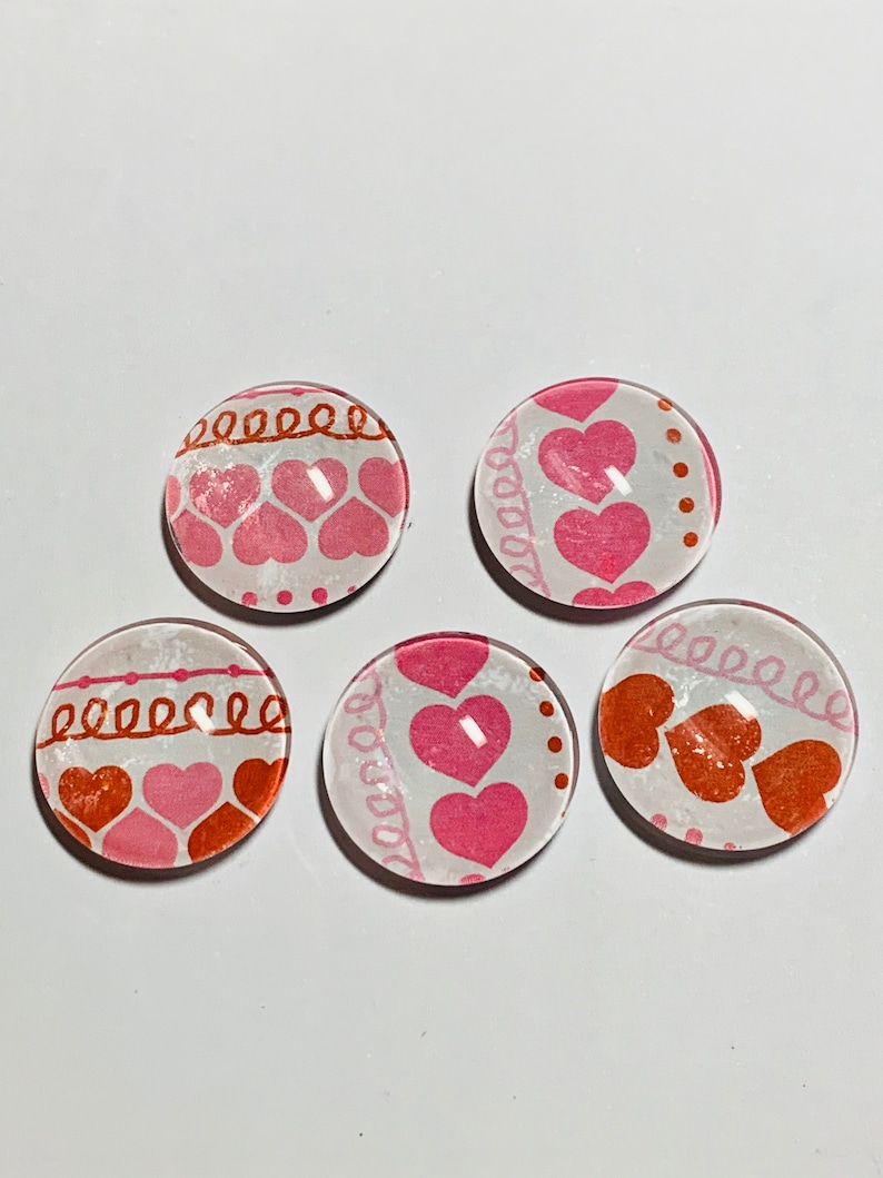 Valentine Magnets, Glass Magnets, Heart Magnet Set, Glass Magnet ...