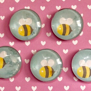 Bee Magnets, Glass Magnets, Bee Decorations, Bee Gifts, Bee Magnet Set ...