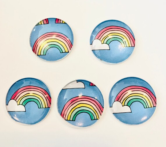 Rainbow Magnets Glass Magnets Rainbow Gift Rainbow Decor | Etsy