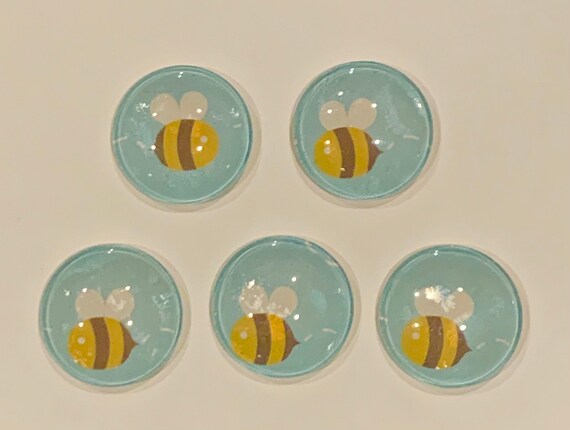 Bee Magnets Glass Magnets Bee Decorations Bee Gifts Bee | Etsy