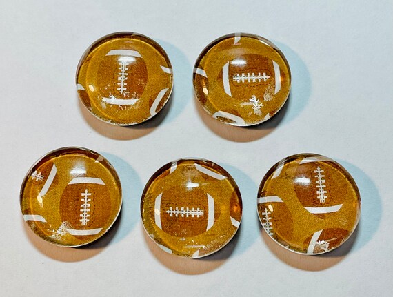 Football Magnets Set of Five Football Magnets Football Glass | Etsy