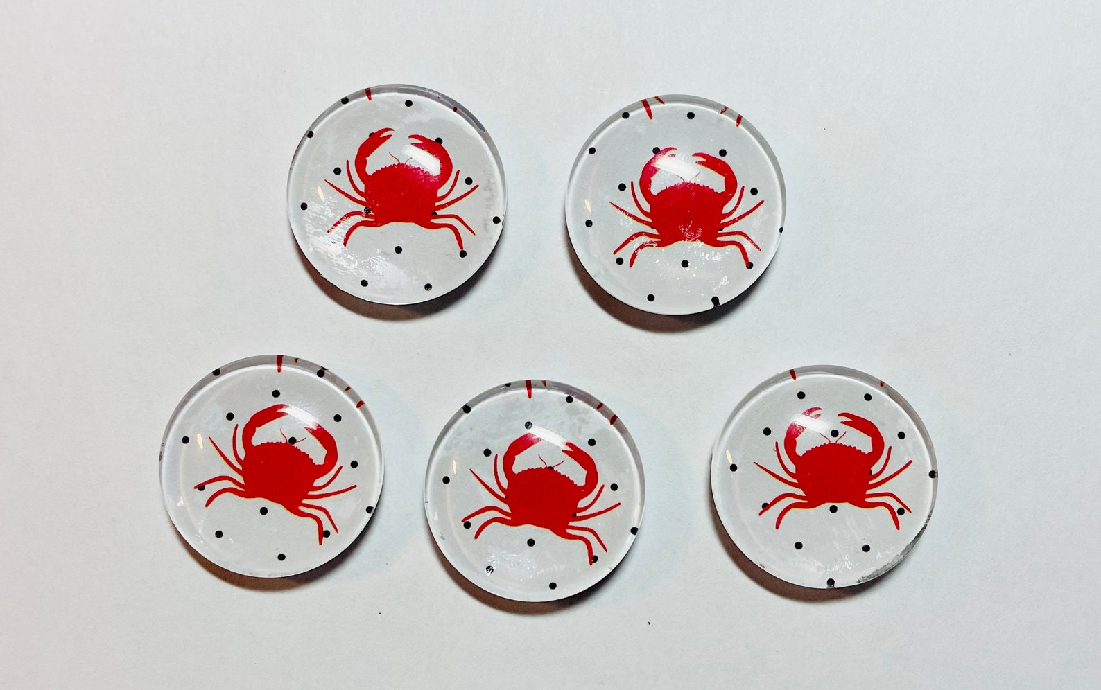 Crab Magnets, Glass Magnets, Crab Gift, Crab Decor, Crab Magnet, Crab ...