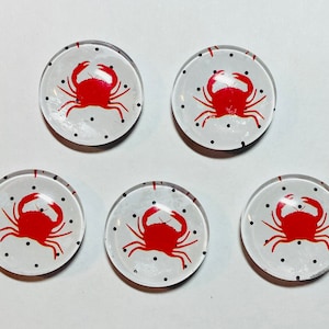 Crab Magnets, Glass Magnets, Crab Gift, Crab Decor, Crab Magnet, Crab ...
