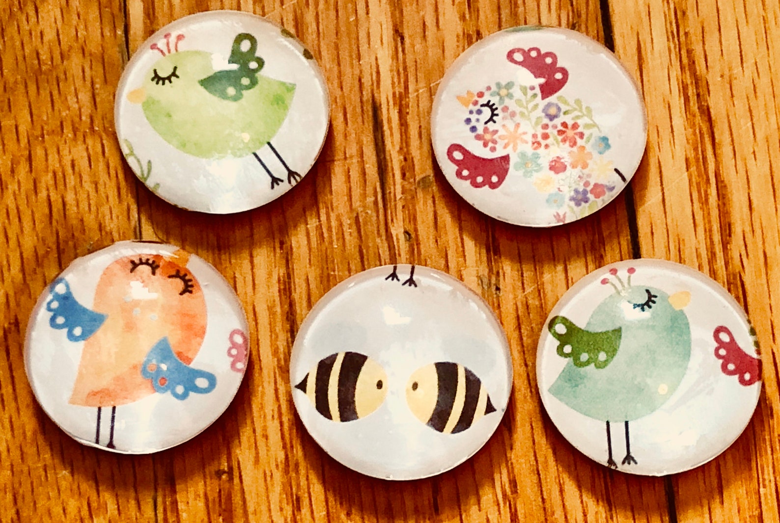 Bird Magnet Set, Bird Magnet, Handmade Bird Magnet Set of 5, Bird Gift ...