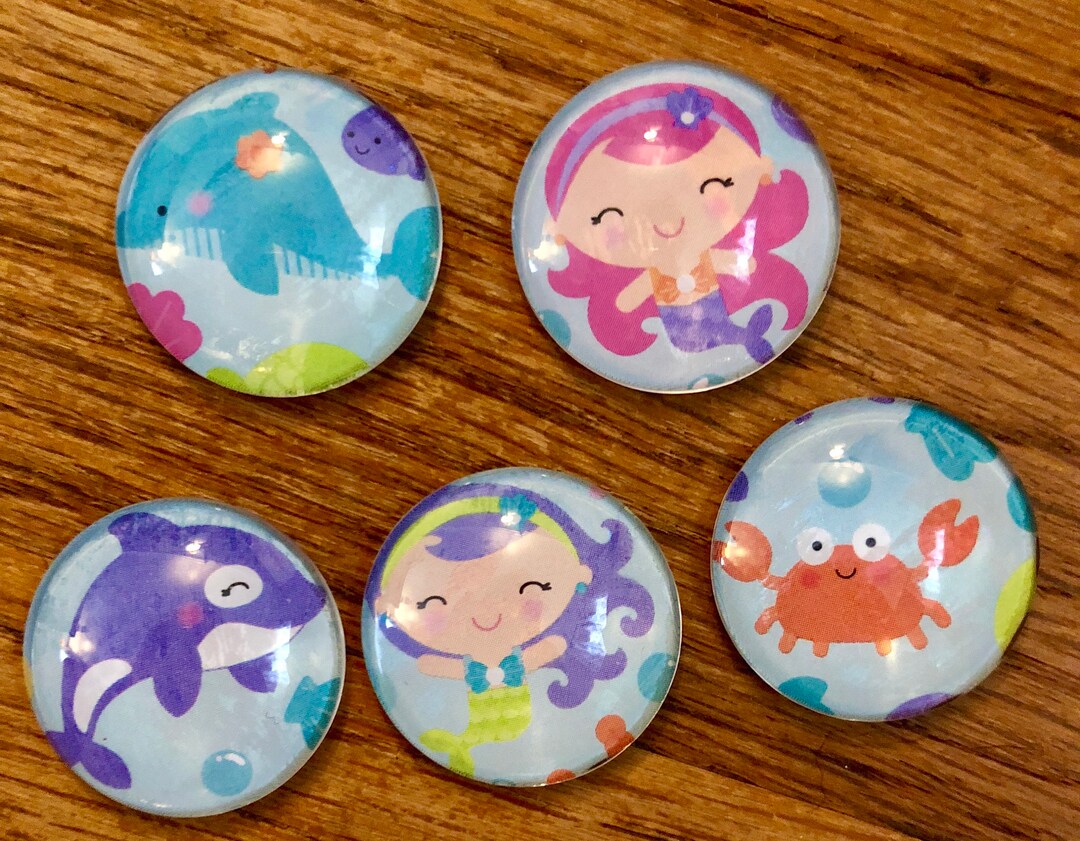 Mermaid Magnets, Glass Magnets, Mermaid Gift, Mermaid Decor, Mermaid ...