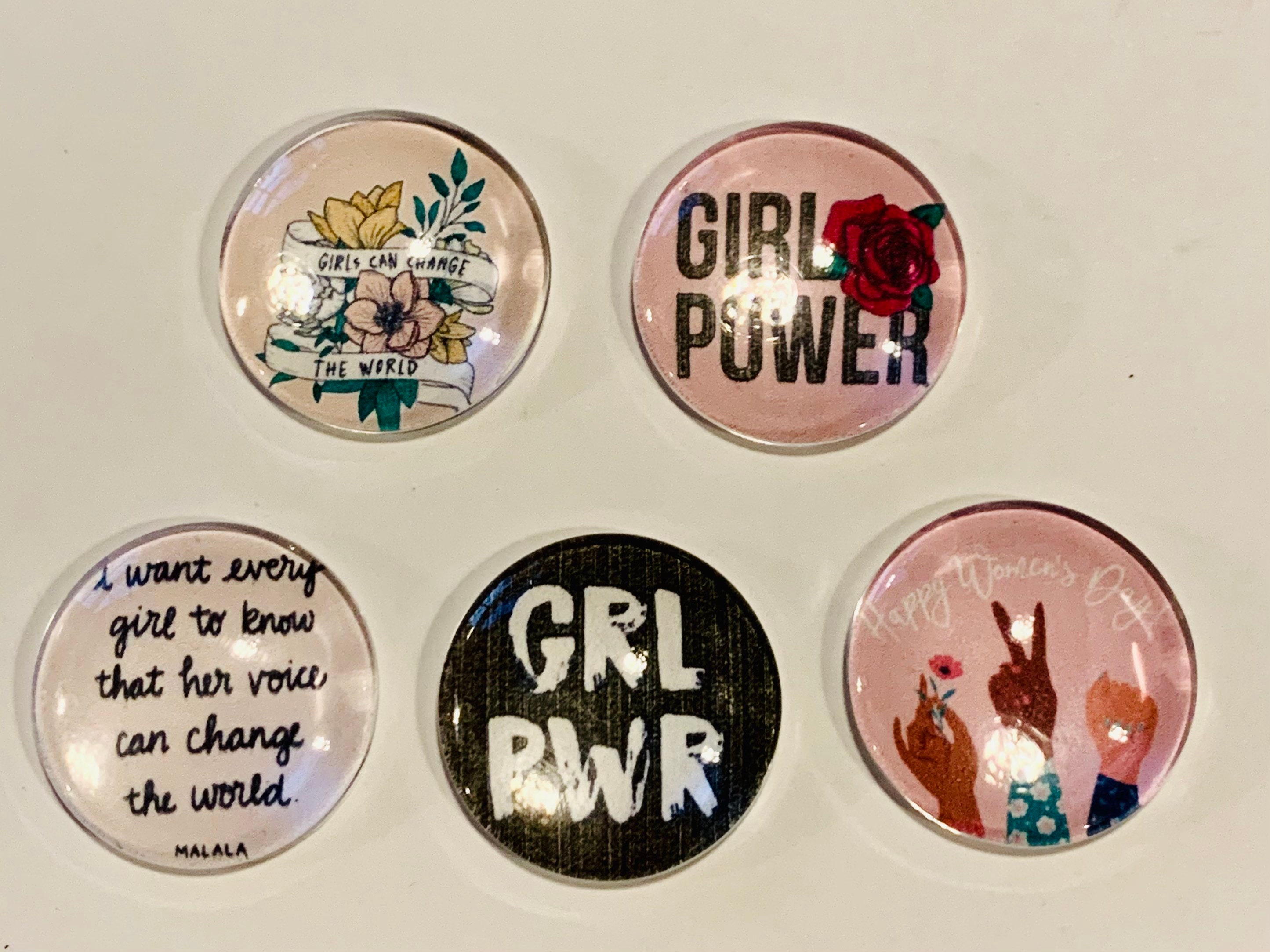 Girl power magnet set feminist magnet set girls run the | Etsy