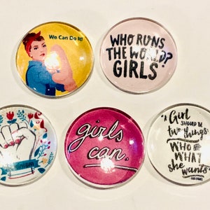 Girl Power Magnet Set, Feminist Magnet Set, Girls Run the World Magnets ...