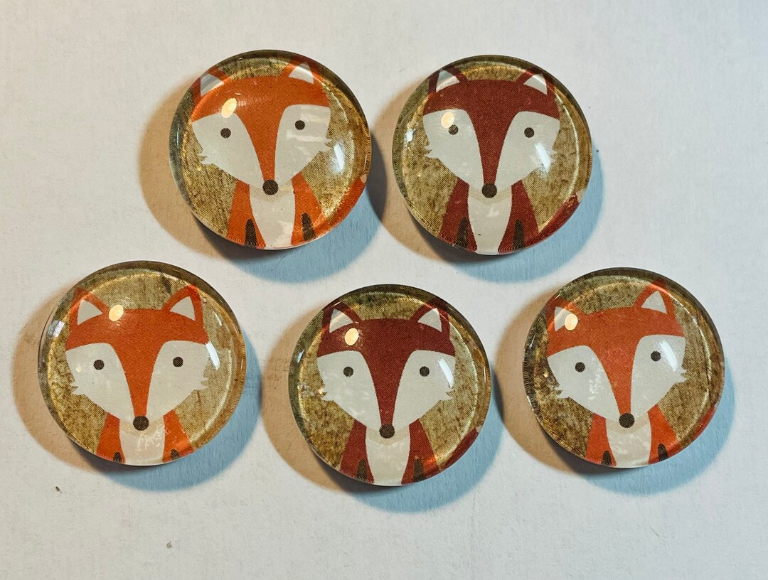 Fox Magnets, Glass Magnets, Fox Gift, Fox Decor, Woodland Decor, Fox ...