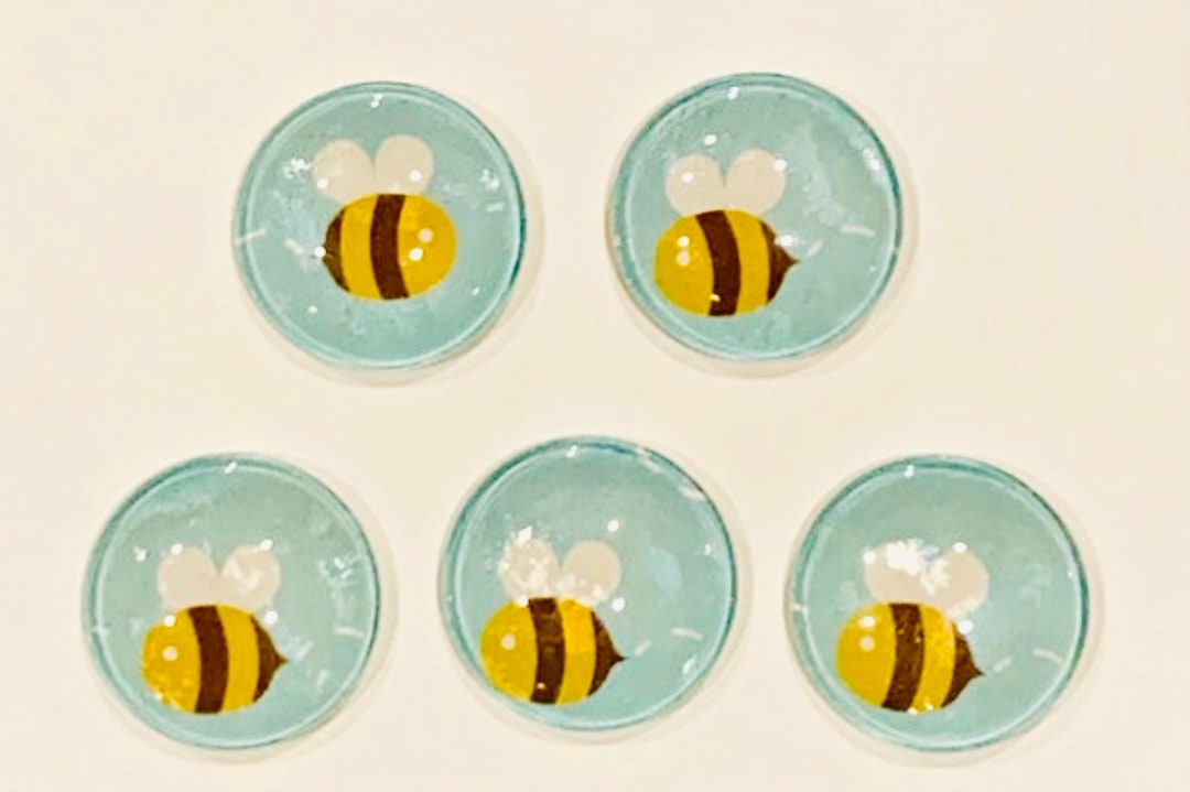Bee Magnets, Glass Magnets, Bee Decorations, Bee Gifts, Bee Magnet Set ...