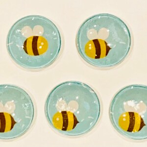 Bee Magnets, Glass Magnets, Bee Decorations, Bee Gifts, Bee Magnet Set ...