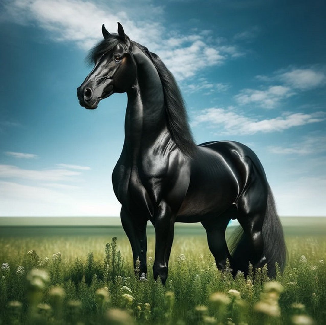 Stunning Black Stallion Digital Download, Poster, Print, Wall Art, - Etsy