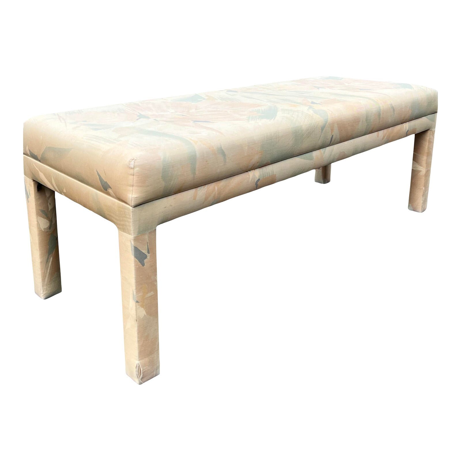 1980s Post Modern Deco Bench Seating in Pastel Fabric - Etsy