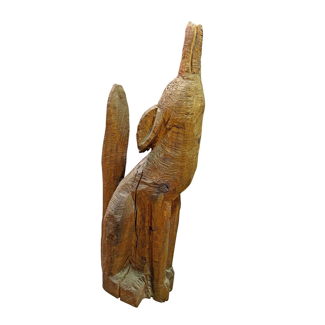 Folk Art Hand Carved Coyote Floor Standing Sculpture - Etsy