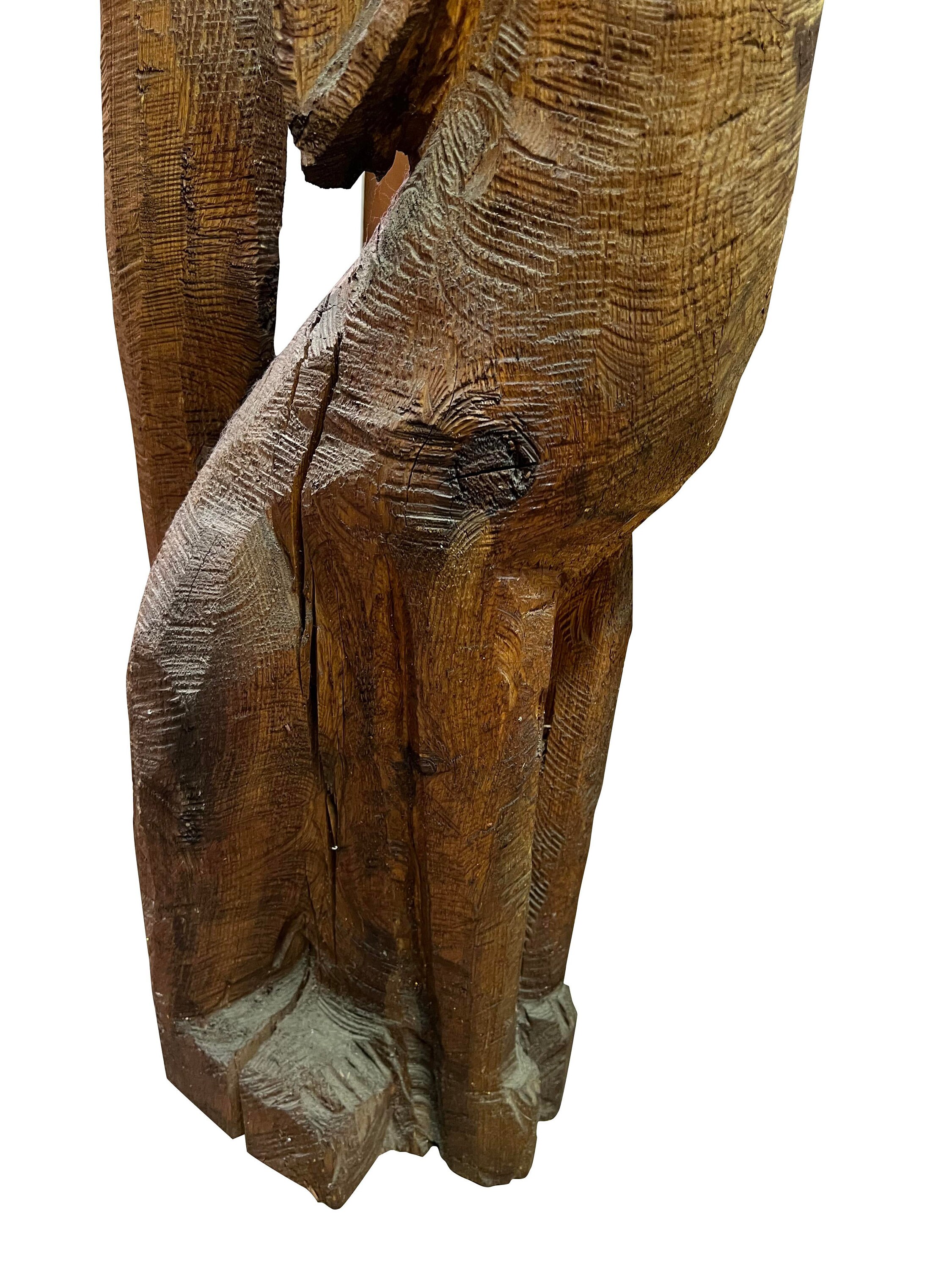 Folk Art Hand Carved Coyote Floor Standing Sculpture - Etsy