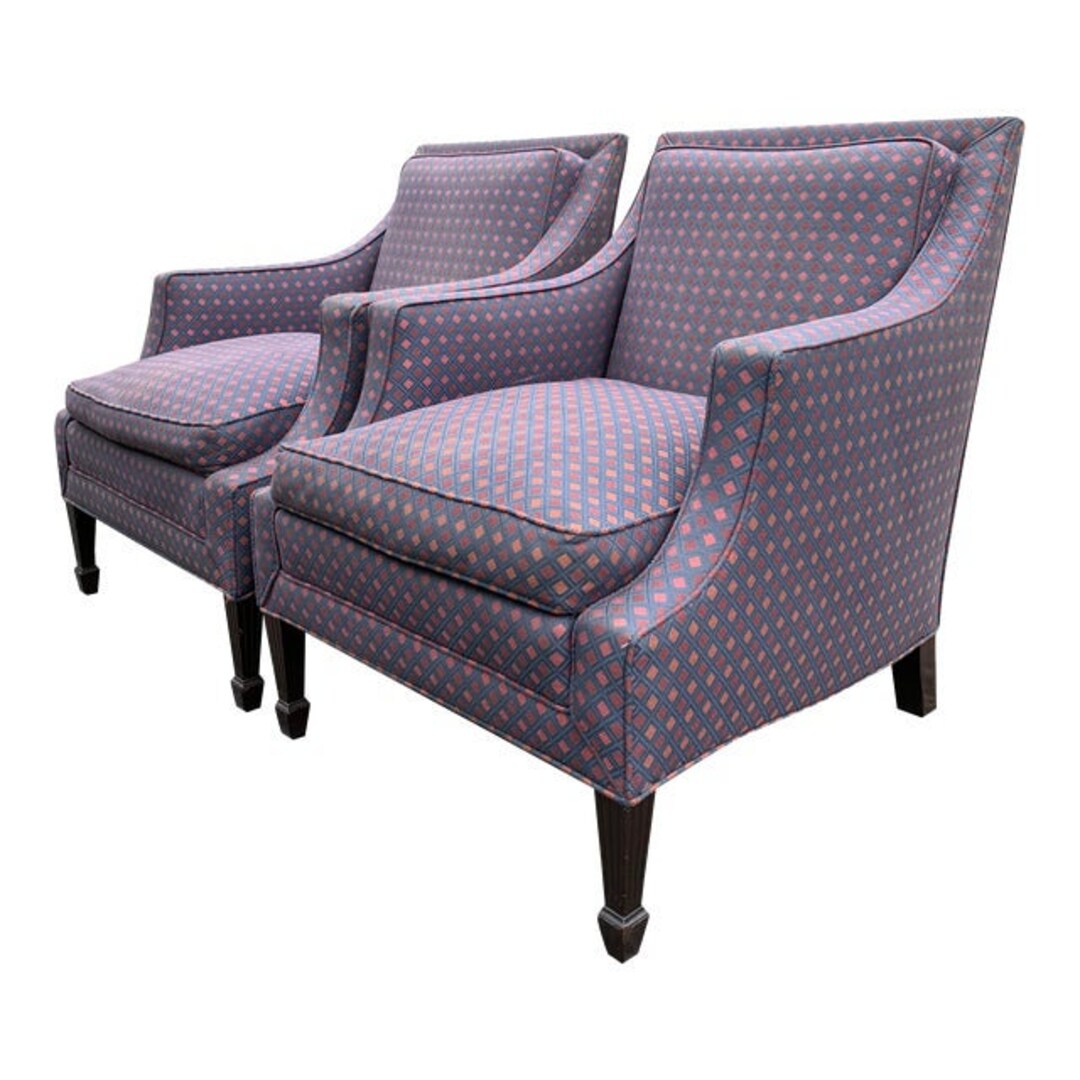 Vintage Modern Style Chairs With Goose Down Cushions a Pair - Etsy