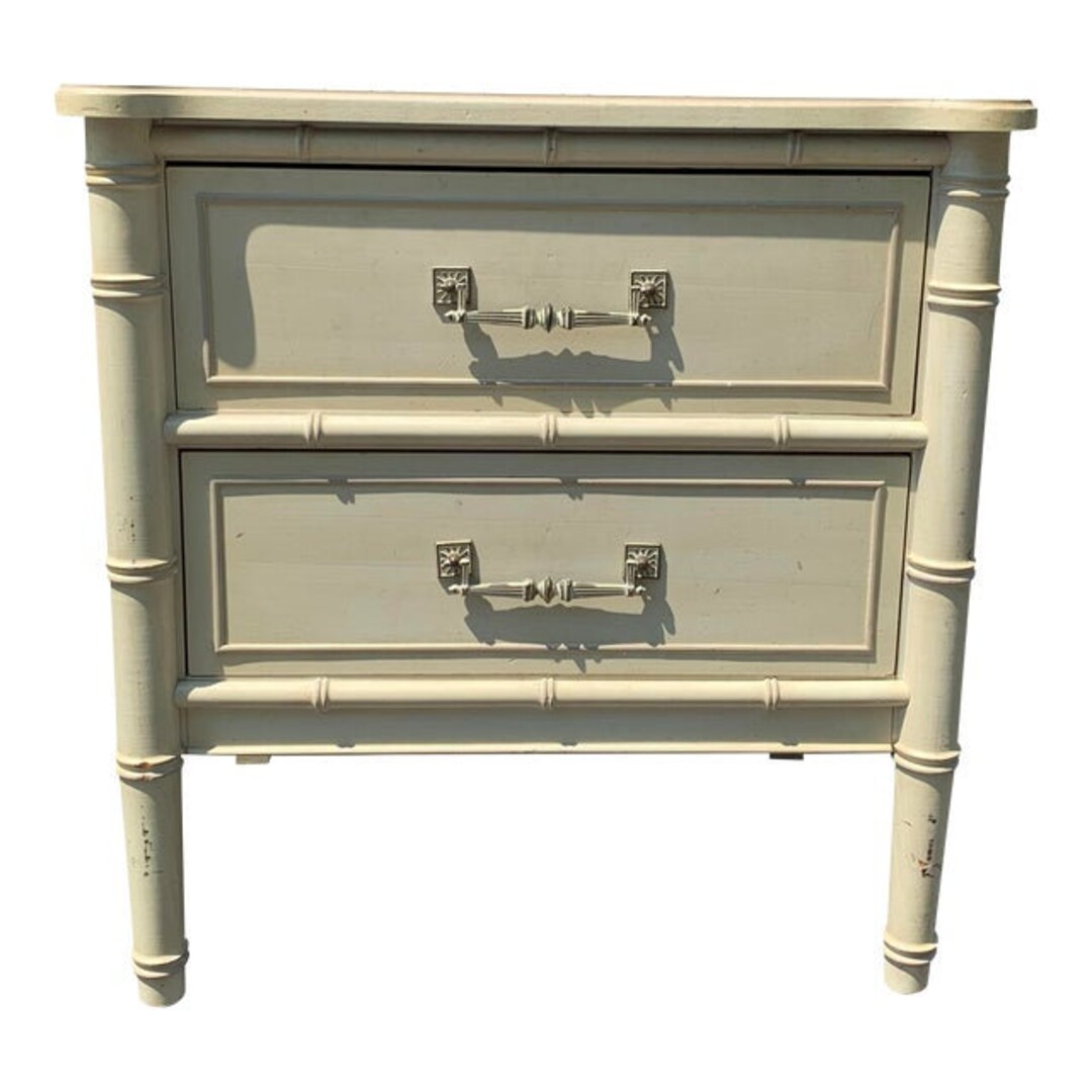 Henry Link Coastal Style White Cream Nightstand - Etsy