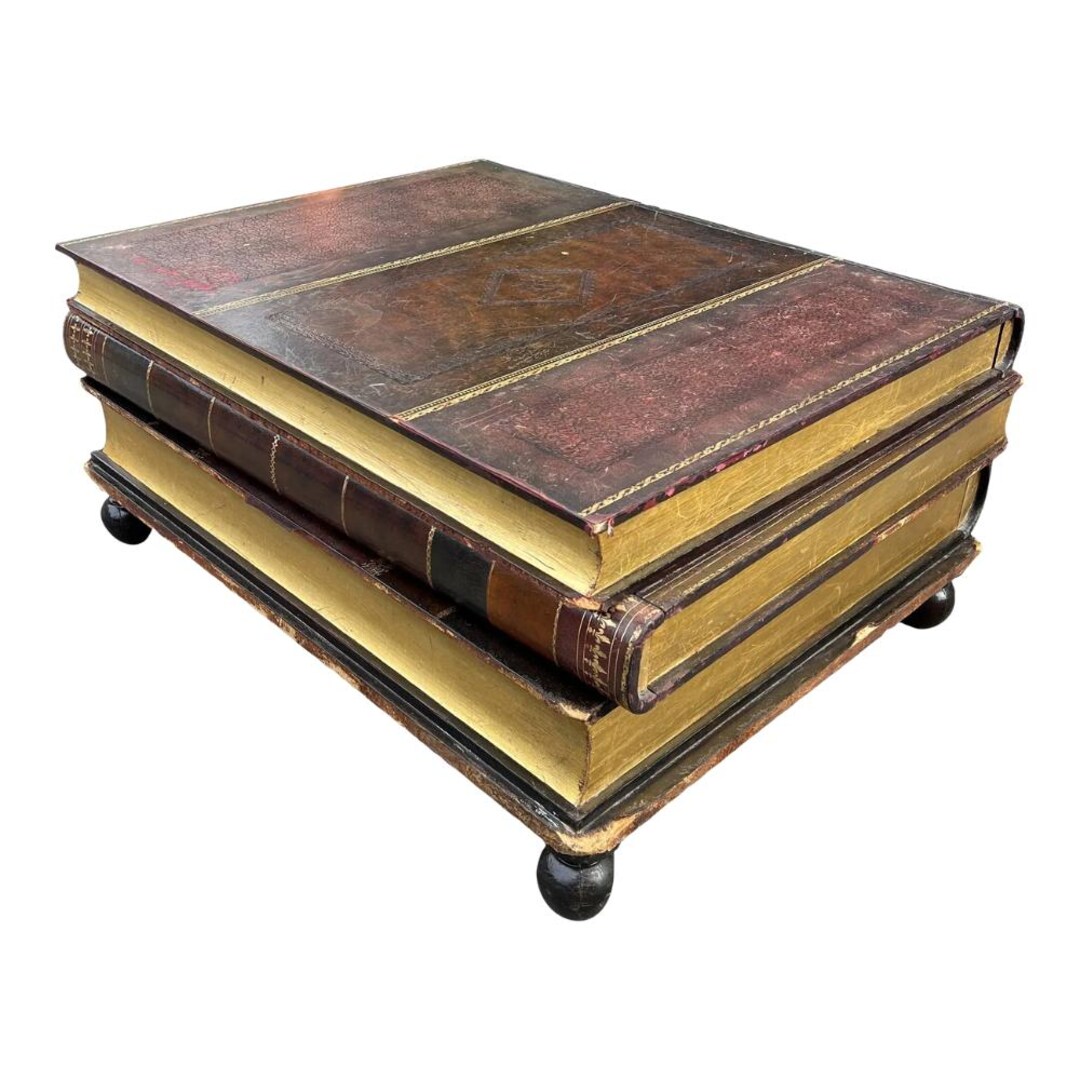 Maitland Smith Leather Book Coffee Table With Storage Drawers - Etsy